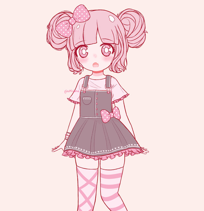 Draw a flat anime style character of your choice by Atticisme | Fiverr