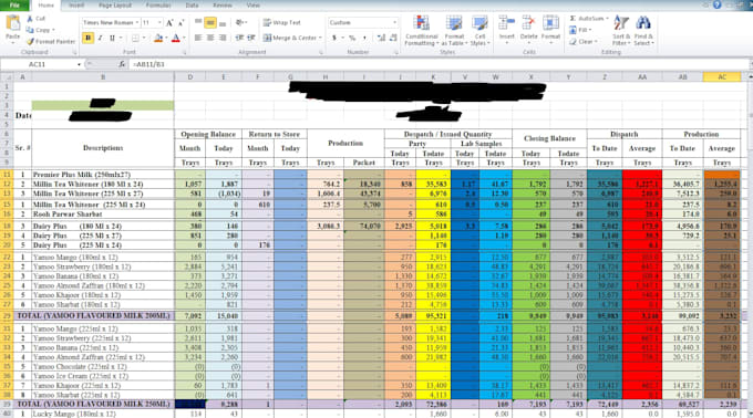 Organize your data on excel spreadsheet in professional way by Ali ...