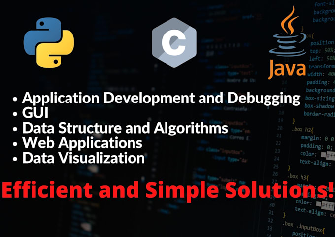 Code any python, java, c programming assignments or project by ...