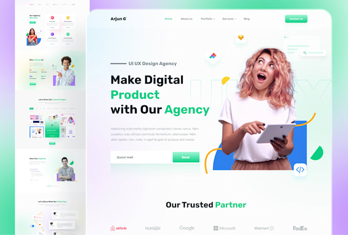 Create clean web ui, landing page, website ui ux design in figma by ...