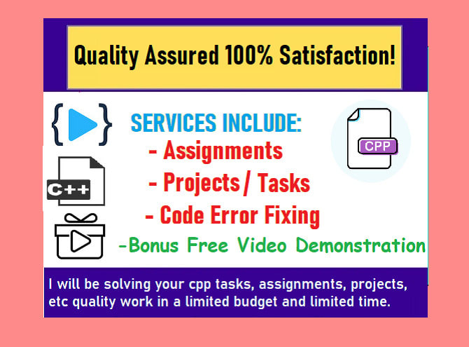 Do cpp tasks, cpp programming, solve cpp language code problems by ...