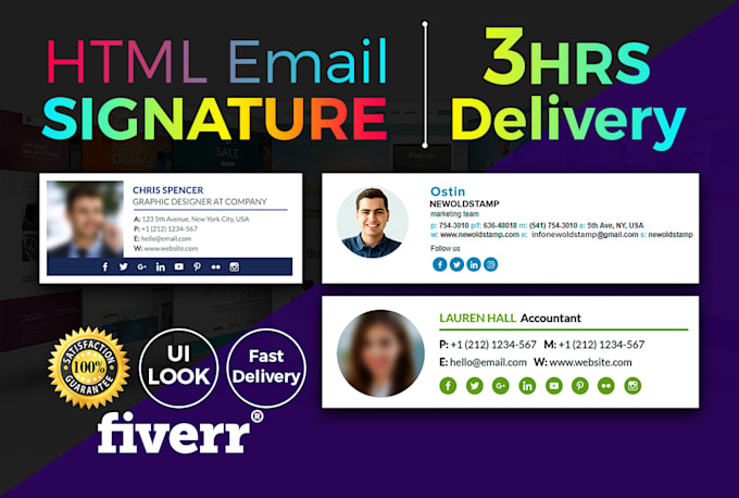 Create clickable html email signature by Birddreams | Fiverr