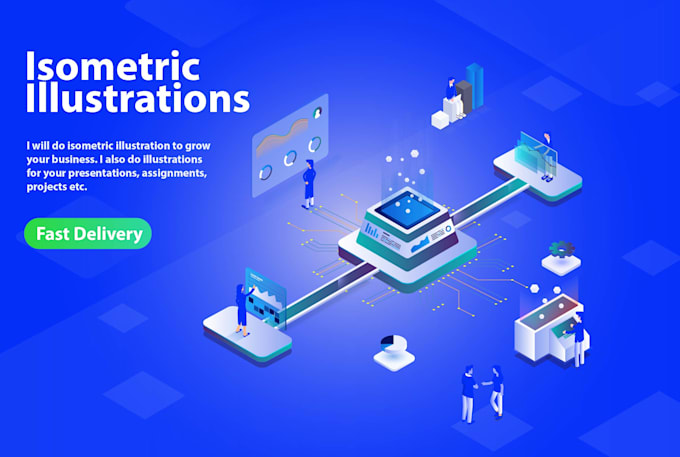 Design 3d and unique isometric illustration in 12 hours by ...