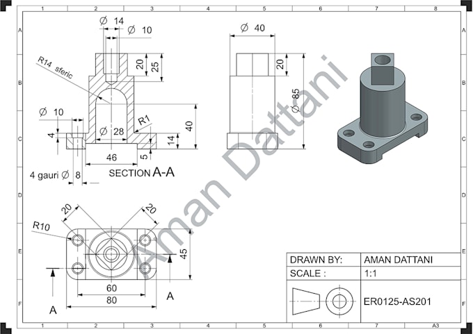 Detail drawings or technical drawings by Dattaniaman | Fiverr