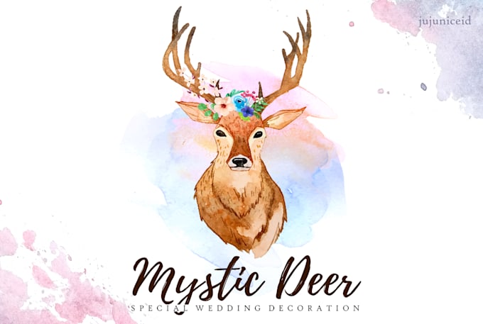 Design an aesthetic and feminine hand drawn watercolor logo