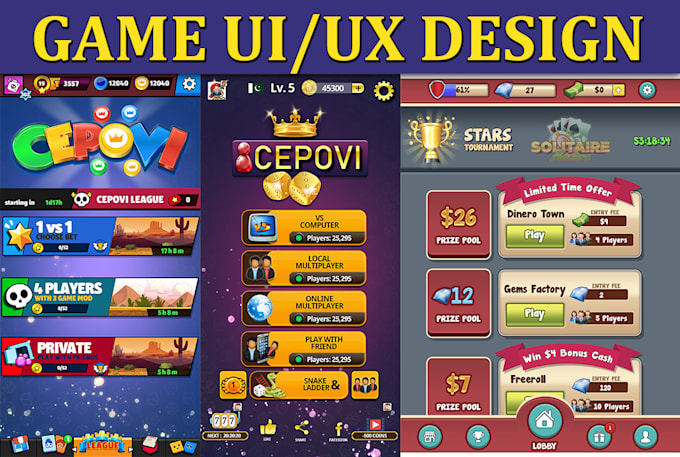 Design perfect game graphics ui ux for mobile games by Gamemoderators ...