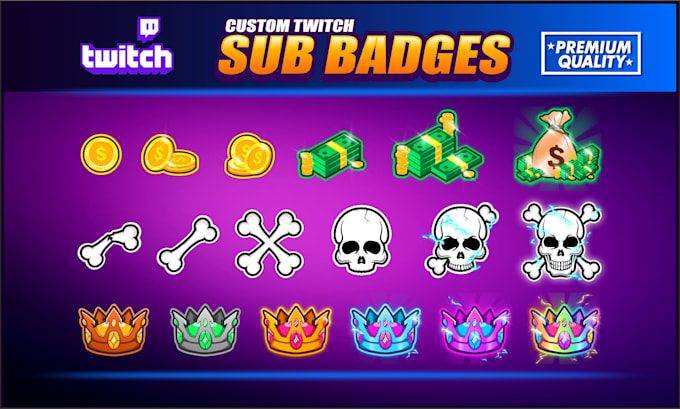 Create express custom twitch sub badges by Gontengstudio | Fiverr