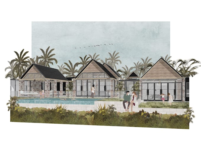 Architectural collage render, illustration, visualization by Kateyoko ...