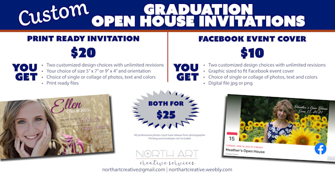 Create your graduation open house invitation by Northartllc | Fiverr