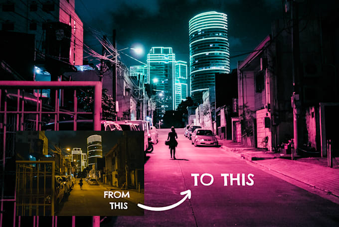Add futuristic cyberpunk vibe to your photo by Artofkebs | Fiverr
