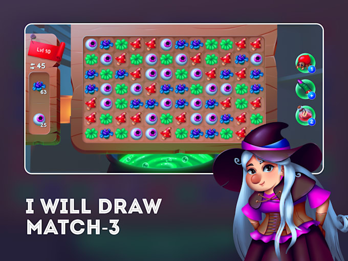 Draw a match 3 game by Kiyoko_tyan | Fiverr