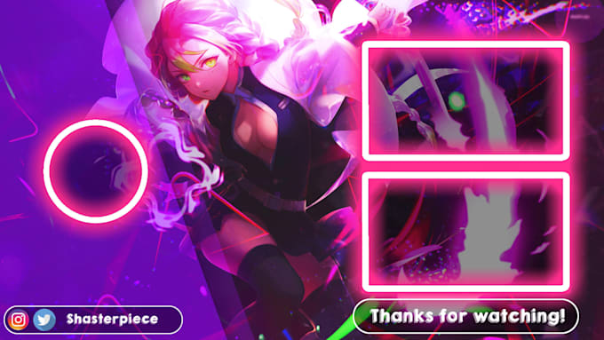 Design anime styled youtube outro and end screen by Itsscream | Fiverr