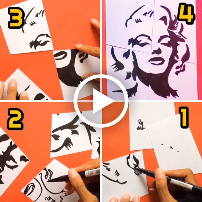 Draw a unique abstract face using paper collage style by Syahrul_art ...