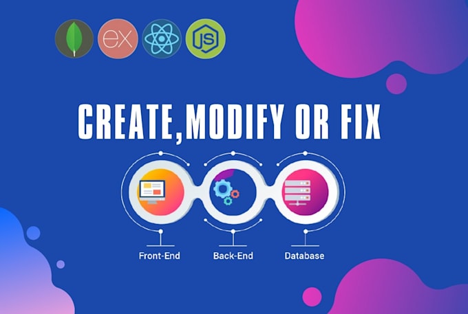 Develop, modify or fix website, web app using react, express, nodejs ...