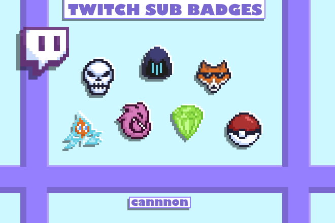 Create custom pixel art badges for twitch by Cannnon | Fiverr