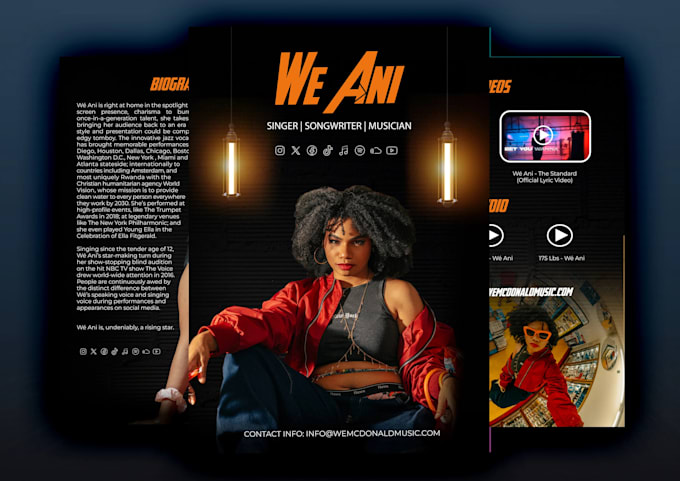 Design premium quality dj epk, media kit, press kit, speaker kit, one ...