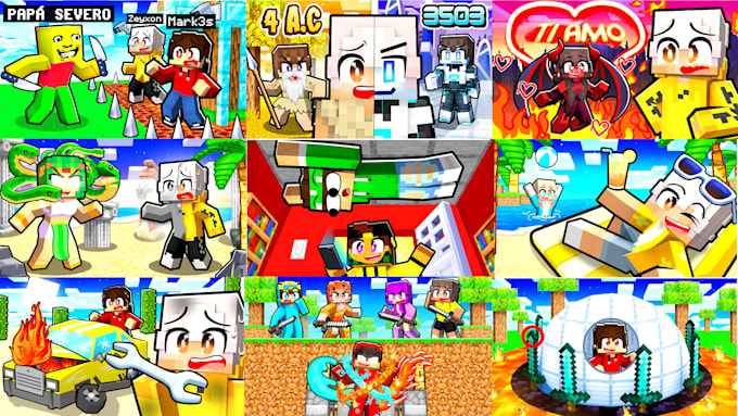 Make you a minecraft thumbnail by Dankacreative | Fiverr