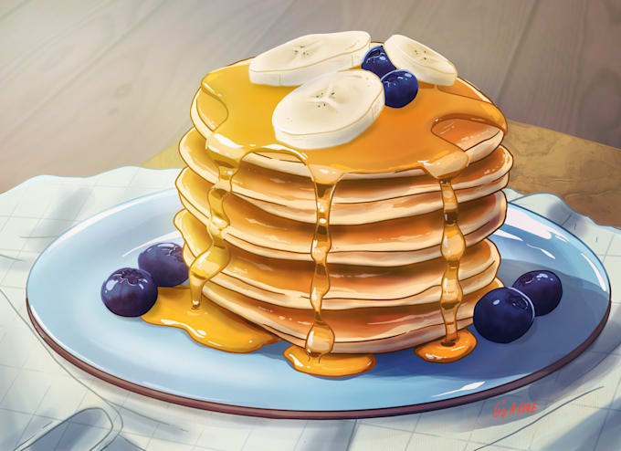 Create any food illustration in realistic anime style by Jugularjungle ...