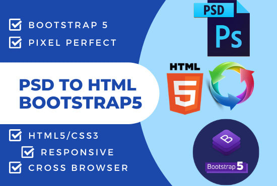 Convert psd to bootstrap5 custom web design by Web_devs_ | Fiverr