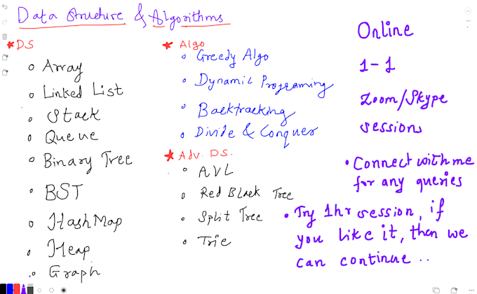 Teach data structure and algorithms by Sujataregoti | Fiverr