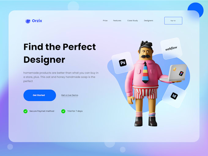 Do glassmorphism web ui ux design by Ashikuixpro | Fiverr