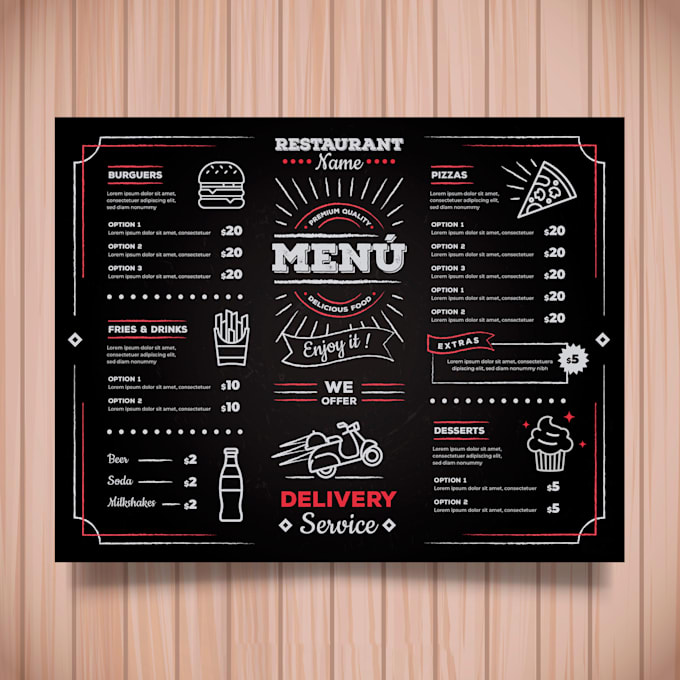 Menu designs menu organization by Zgeztrk | Fiverr