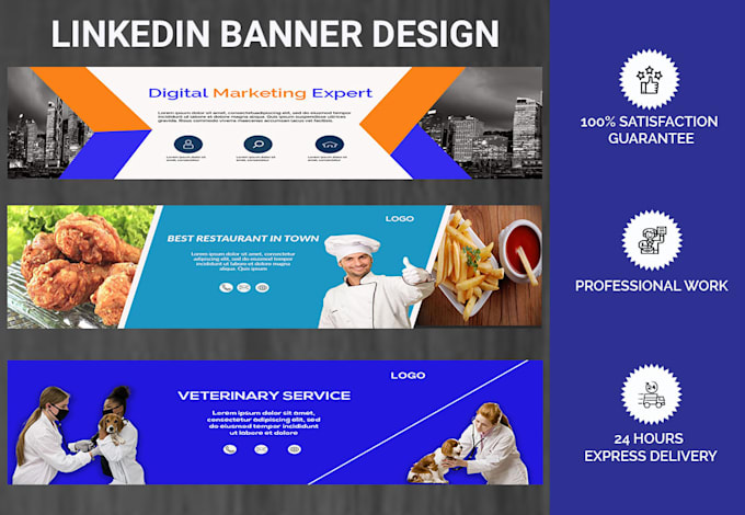Design creative linkedin cover photo banner professionally by ...