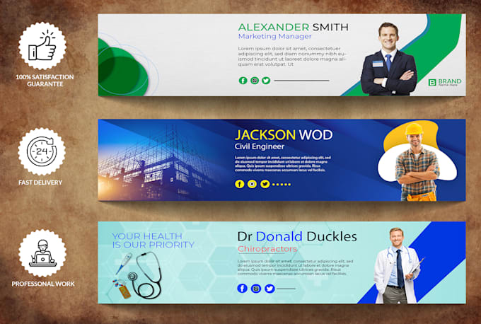 Draw professional linkedin background cover and banner page by ...