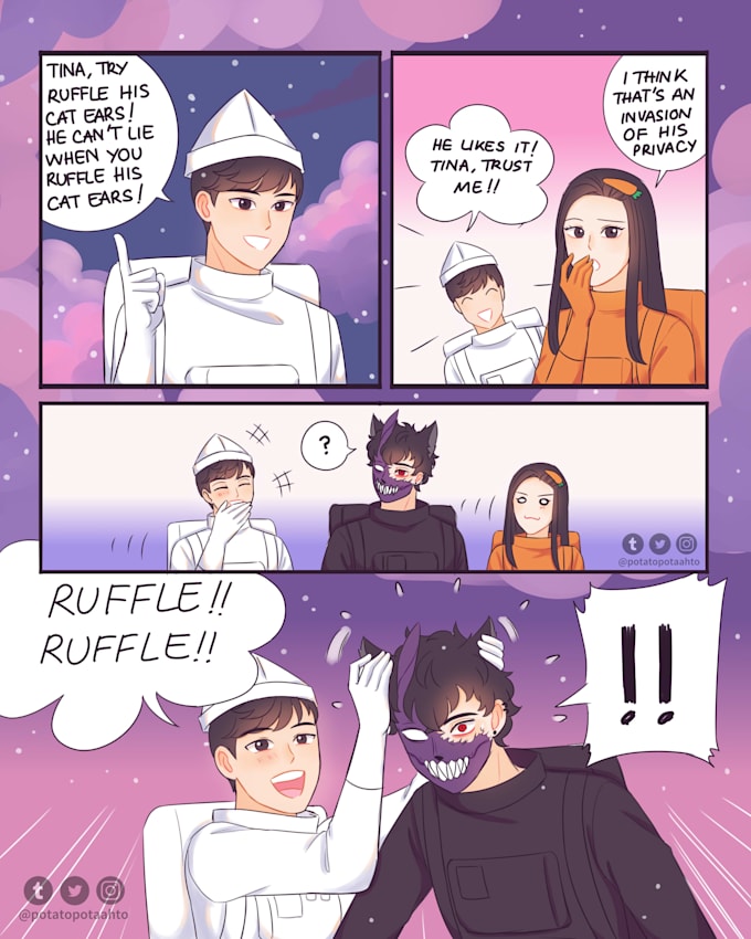 Draw amazing comic page in manga anime style by Potaahto | Fiverr