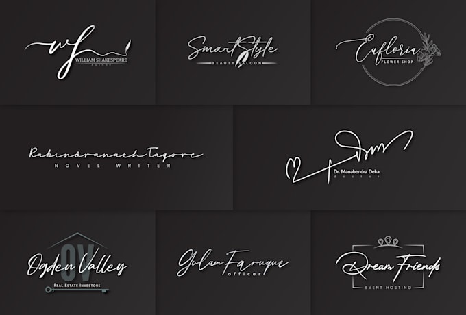 Create modern signature logo with multiple style by Nishatfawzia09 | Fiverr