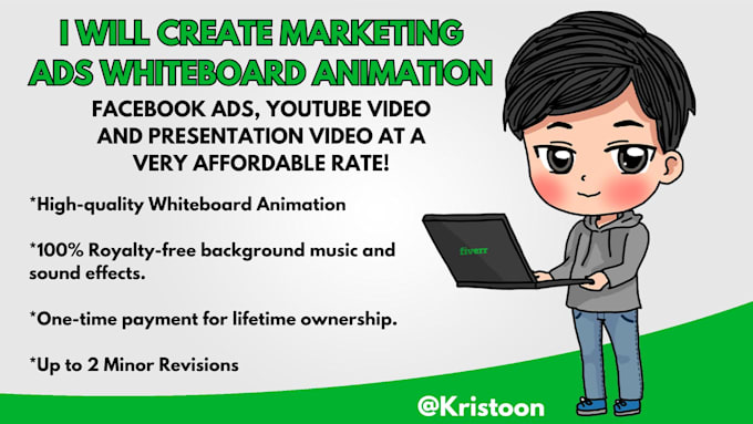 Create marketing ads doodly whiteboard animation video by Kristoon | Fiverr