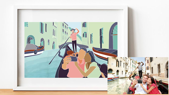 Create a modern flat art from your photo by Susanarg | Fiverr