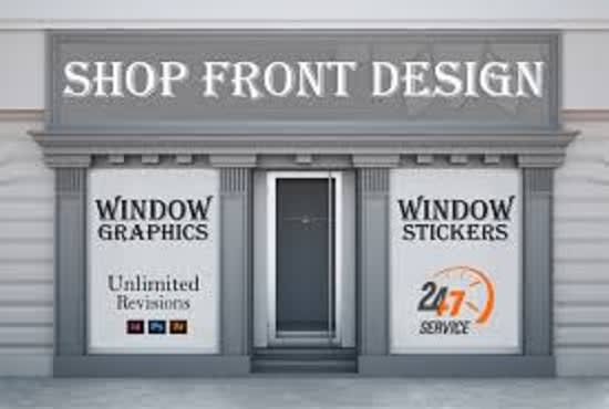 Design shop front sign, store front, window graphics, signage ...