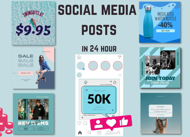 Design 30 social media posts, social media post design by Meet ...