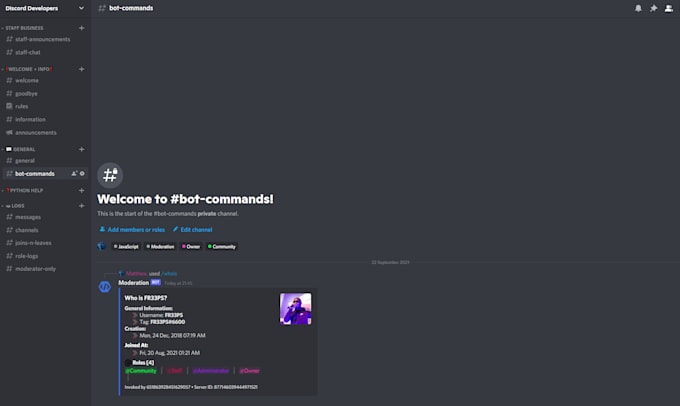 Code a discord bot for you in python by Matthewcorsbie | Fiverr