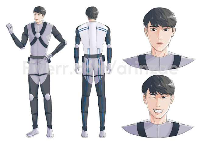 Draw and design character sheet in webtoon or anime style by Arinzae ...