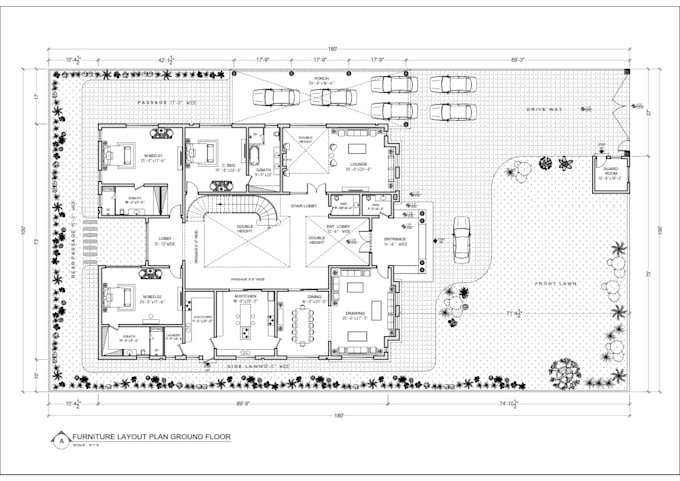 Draw 2d floor plan in auto cad by Designcenter092 | Fiverr
