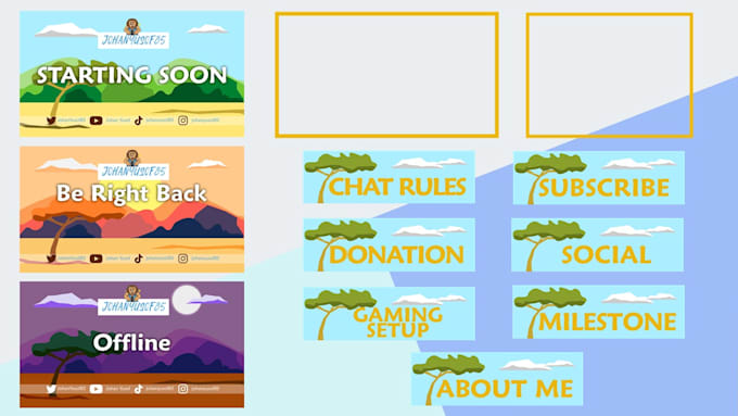 Design custom stream overlay by Onikasahire | Fiverr