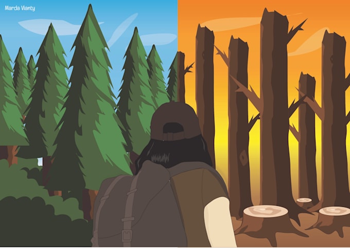 Create a people flat vector illustration by Mardavianty | Fiverr