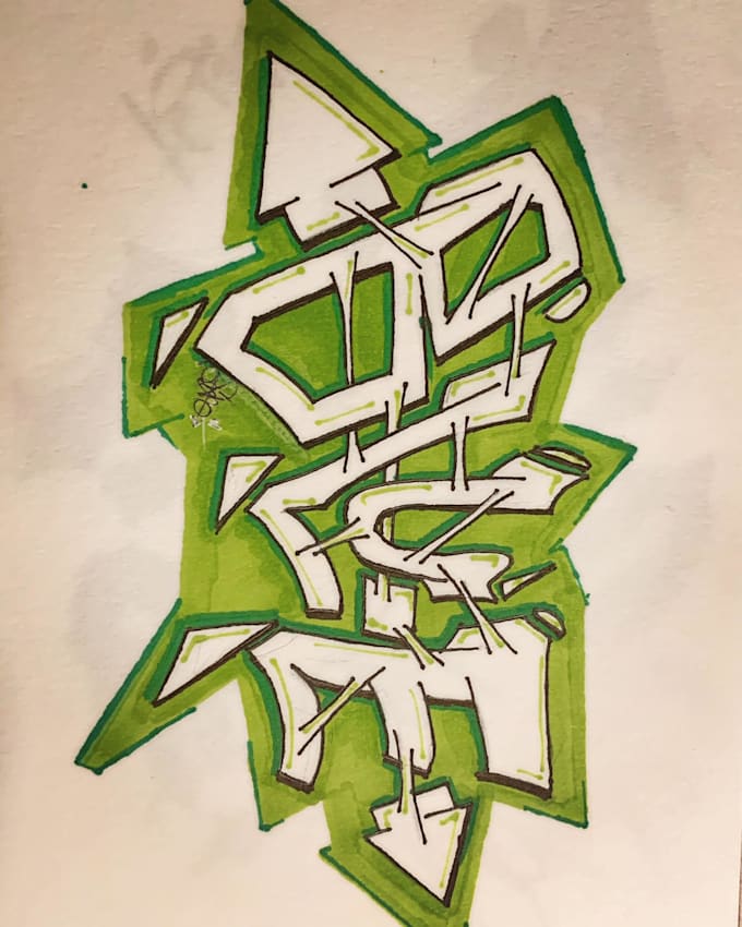how to draw graffiti words on paper