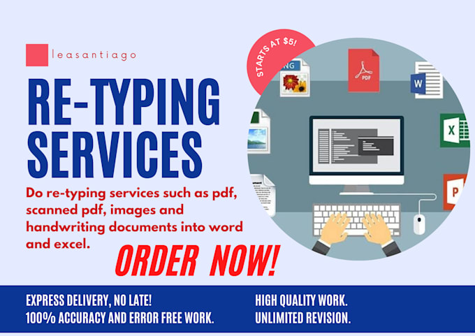 Do re typing jobs like pdf jpeg png hand writings into ms word and ...