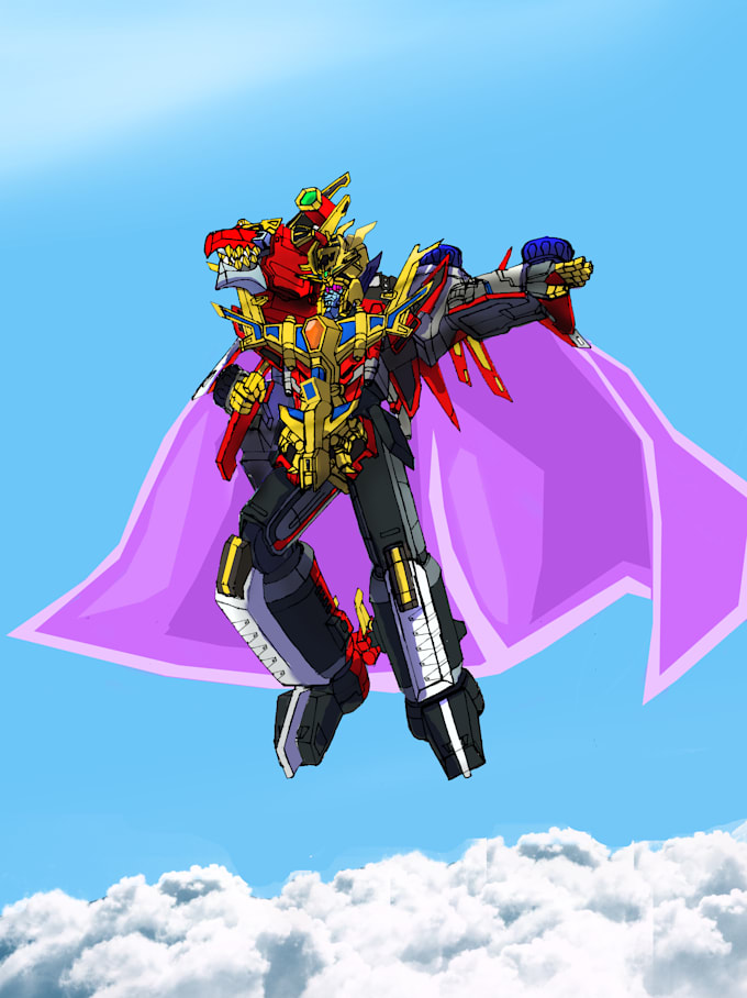 Do custom anime style mecha and tokusatsu art by Mandasenna | Fiverr