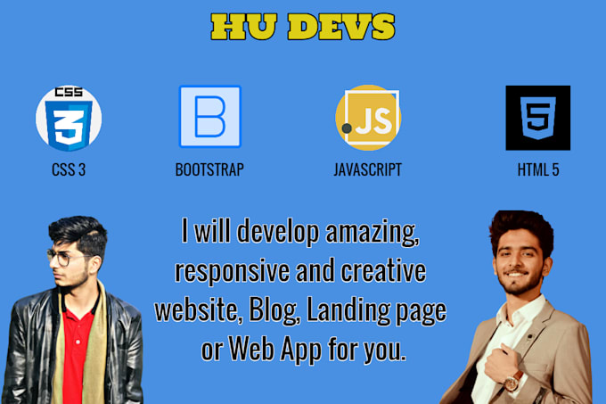 Develop an amazing website using html css bootstrap javascript by Hu ...