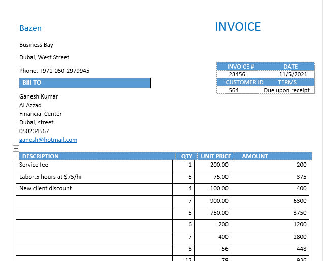 Design invoices, forms, receipt, cv and format by Nabeeljaved2029 | Fiverr