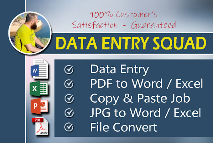 Do data entry, convert pdf to word, pdf to excel, copy paste by ...