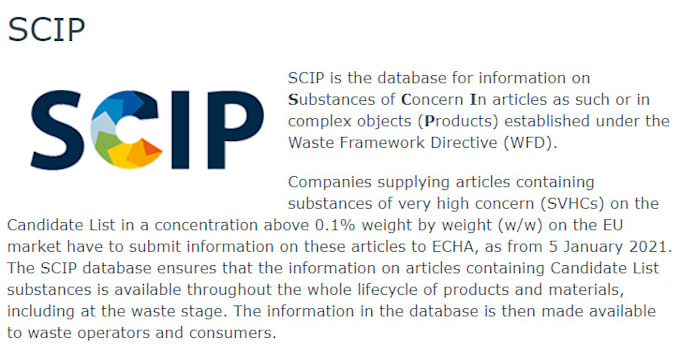 Notify your article in echa scip database by Sigge232 | Fiverr