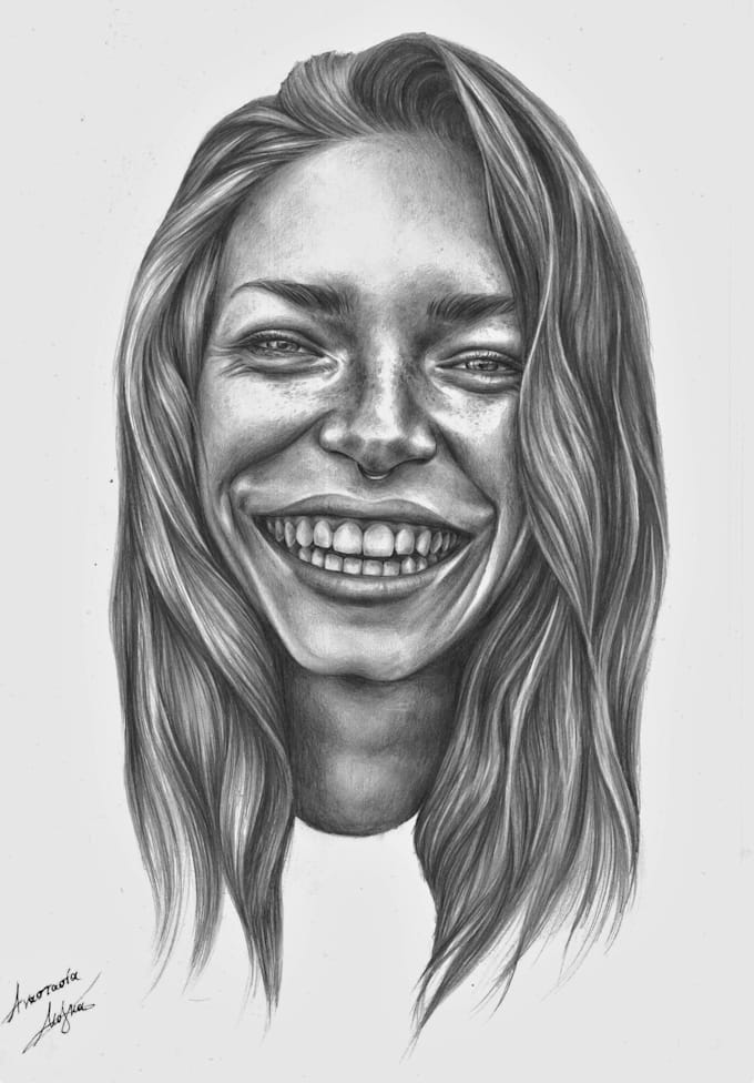 Draw realistic hand drawn pencil portrait from a photo by ...