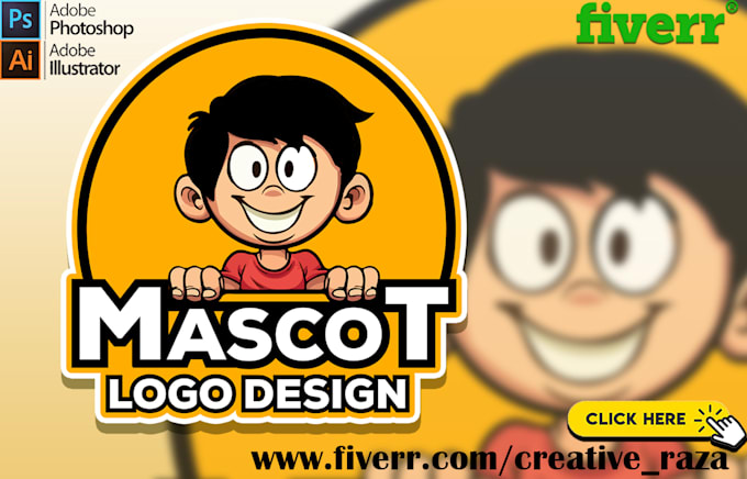 Draw a cute cartoon character logo design by Creative_raza_ | Fiverr