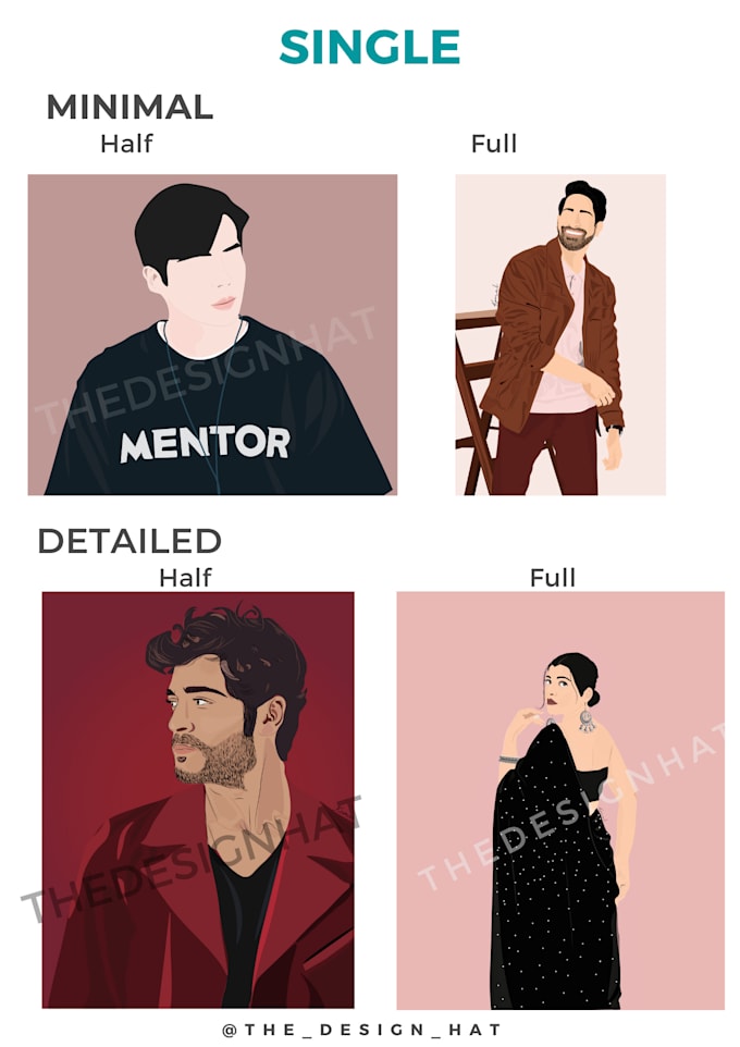 Make custom digital illustrations by Thedesignhat | Fiverr