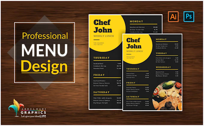 Design digital and printable restaurant, bar, cafe, coffee shop, food ...